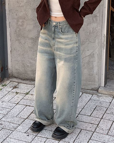 노배드웨더 할리 포켓 브러쉬 와이드 데님