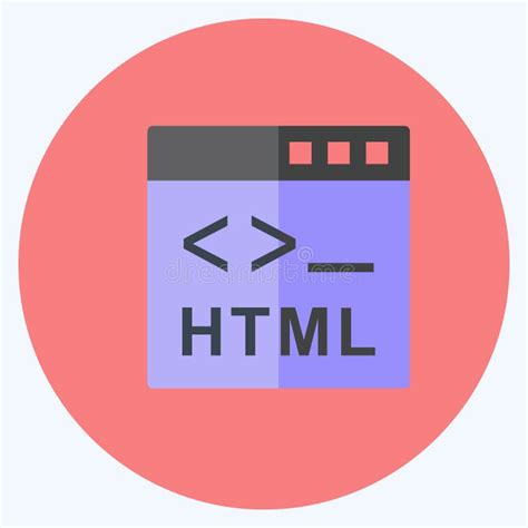 Icon Html Suitable For Programming Symbol Blue Eyes Style Simple Design Editable Design
