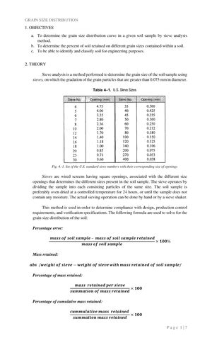 Moisture Content LAB Report DETERMINATION OF MOISTURE CONTENT IN SOIL Page 1 1 OBJECTIVES A