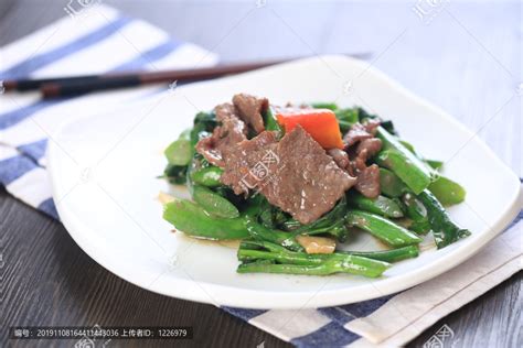 咸虾酱芥兰牛肉 中国菜系 食品餐饮 摄影素材 汇图网www huitu