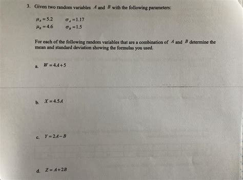 Solved Given Two Random Variables A And B With The Chegg