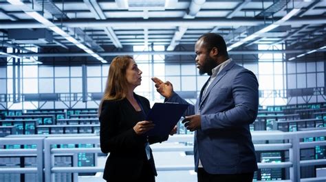 Free Photo Team Of Admin In Server Hub Checking Recovery Plan Monitoring Data Center