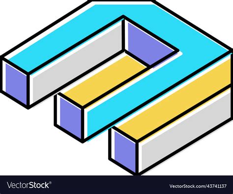 Figure Impossible Geometric Shape Color Icon Vector Image