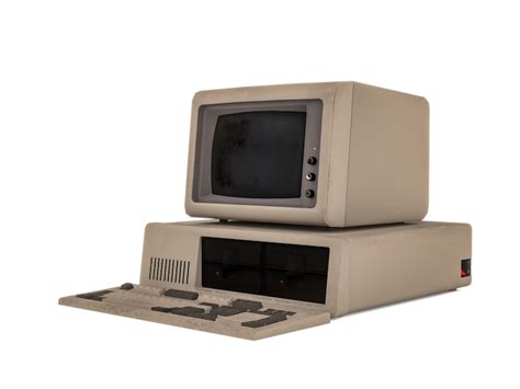 Premium Photo Vintage Desktop Pc With Keyboard Isolated On White Background 3d Rendering