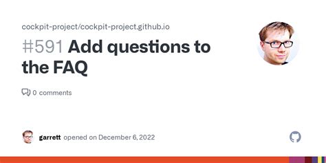Add Questions To The Faq · Issue 591 · Cockpit Projectcockpit Project