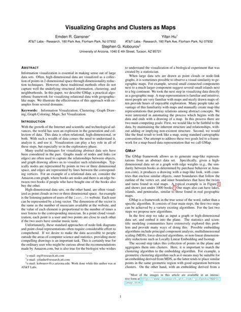 visualizing graphs and clusters as maps