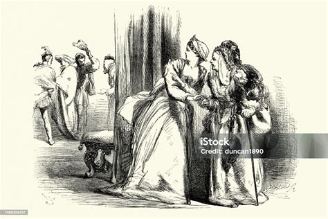 1막 장면 5 윌리엄 셰익스피어의 로미오와 줄리엣 존 길버트 삽화 빅토리아 시대 19세기 Performing Arts Event