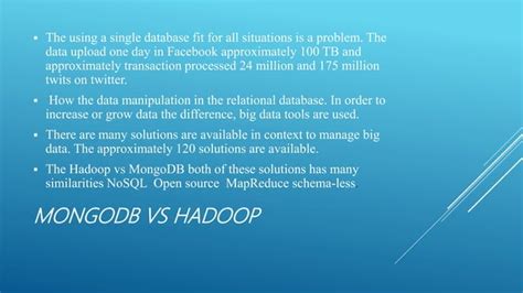 Mongodb And Hadoop Handling For Big Data Pptx Databases Computer Software And Applications