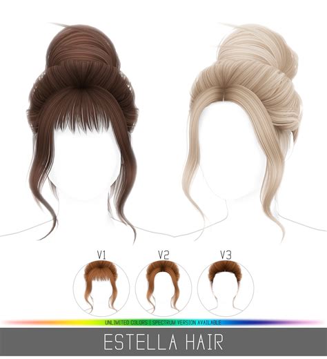 Estella Hair Simpliciaty Sims Hair Sims Packs Sims 4 Anime