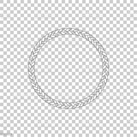 로프 프레임 아이콘 투명 한 배경에 고립입니다 항해 밧줄에서 프레임입니다 장식 둥근 해양 로프입니다 평면 디자인입니다 벡터 일러스트 레이 션 국경에 대한 스톡 벡터 아트 및