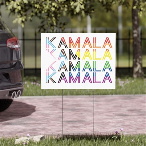 Progressive Flag Kamala Harris LGBTIQ Inclusion People Of Color Pronouns Yard Sign Political