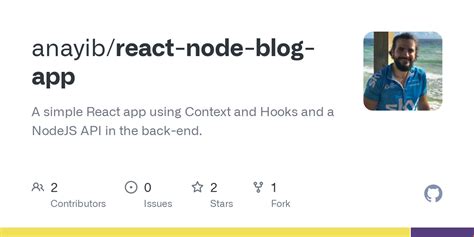 Github Anayibreact Node Blog App A Simple React App Using Context And Hooks And A Nodejs Api