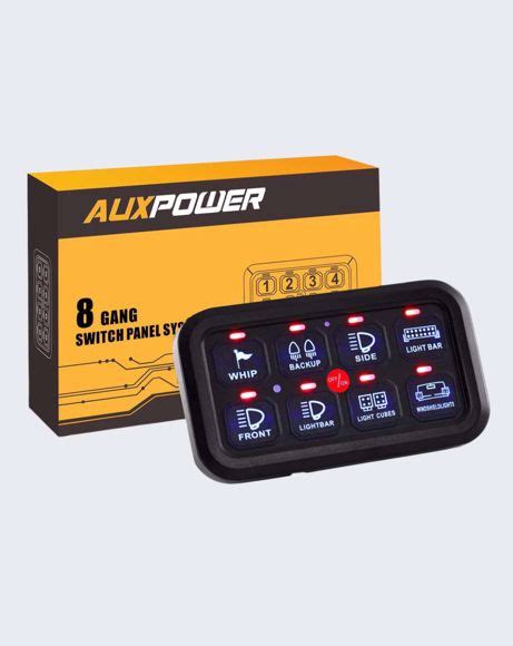 TOPPERFORMANCE 8 GANG LED SWITCH PANEL KIT AUTOMATIC DIMMABLE UNIVERSAL TWO SIDED OUTLET BLUE