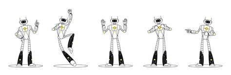 기능을 갖춘 로봇 세트 Ai를 사용한 인공 지능 및 기계 학습 챗봇 현대 기술 및 혁신 흰색 배경에 격리된 만화 플랫 벡터 컬렉션 프리미엄 벡터