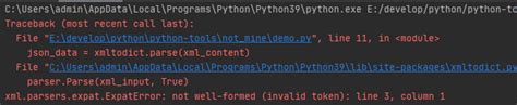 Python报错：xmlparsersexpatexpaterror Not Well Formed Invalid Token