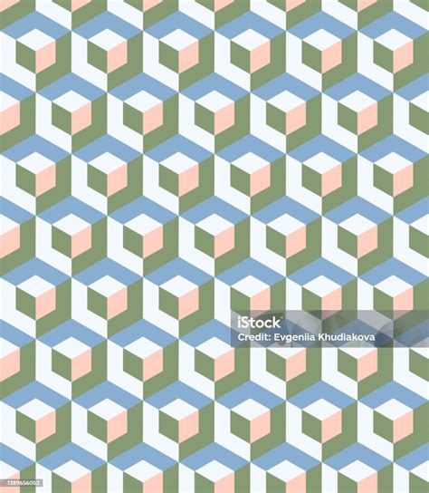 작은 규모 등각 큐브 광학 벡터 원활한 패턴 추상 적인 멀티 컬러 마이크로 기하학적 질감 현대 섬유 패션 프린트 레트로 스타일 향수 배경 3차원 형태에 대한 스톡 벡터 아트