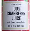 Calories In Cranberry Juice Not From Concentrate From Trader Joe S