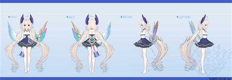 Safebooru 1girl Ahoge Aqua Nails Bangs Bare Shoulders Barefoot Blonde Hair Bow Character Sheet