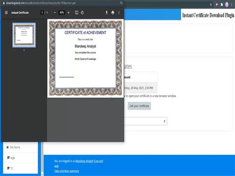 A Custom Made Moodle Plugin For Instant Certificate Download Upwork