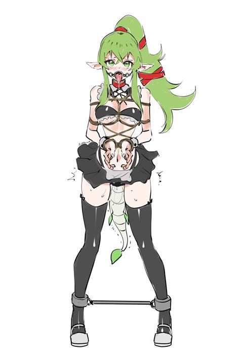 Rule 34 Bondage Bondage Choker Dragon Girl Dragon Tail Drooling Elf Ears Eudetenis Fire Emblem