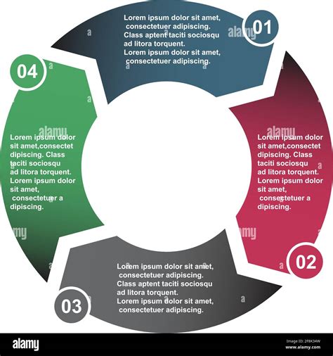 4 Step Vector Element In Four Colors With Labels Infographic Diagram Business Concept Of 4