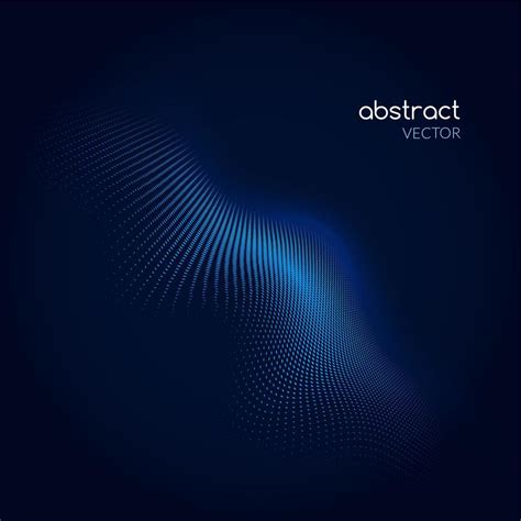 3d Glowing Abstract Digital Wave Particles Futuristic Vector Illustration Hud Element