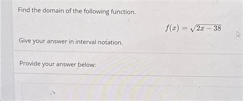 Solved Find The Domain Of The Following