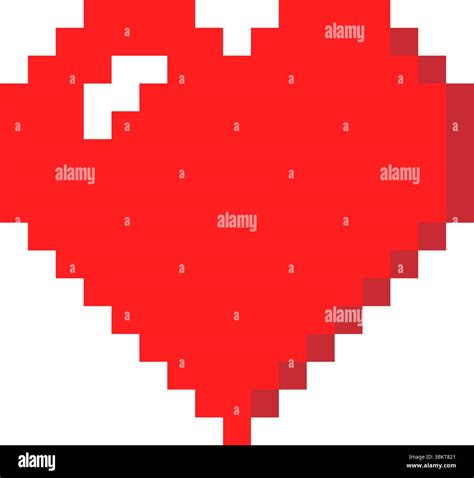 Pixel Art Red Heart Icon Pixelated Heart Icon With Black Outline Love