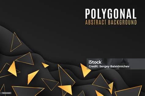 추상적인 기하학적 모양 배경입니다 디자인을 위한 세련 된 커버 낮은 폴 리 스타일 검정과 금색 삼각형 유체 설계 다각형 모양