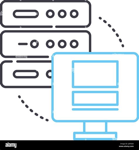 Dedicated Server Line Icon Outline Symbol Vector Illustration