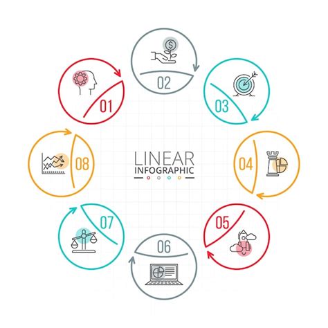 Premium Vector Thin Line Flat Circles For Infographic Template For Cycle Diagram With 8 Steps