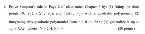 solved prove simpson s rule in page 2 ﻿of class notes