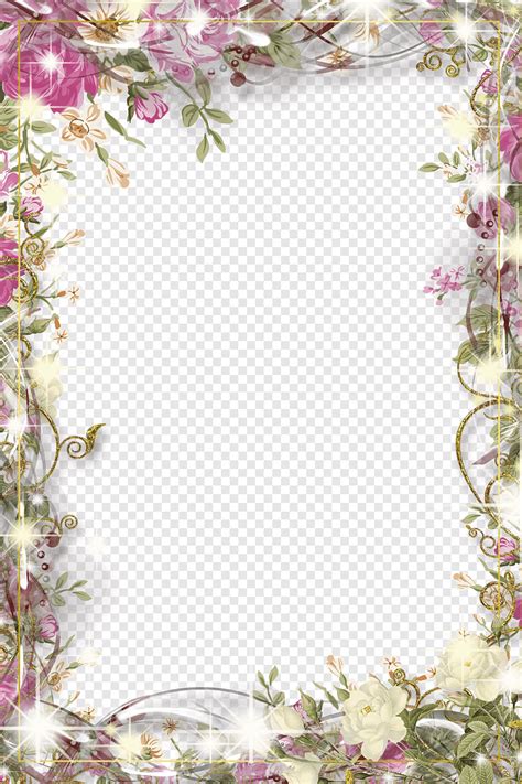 розовые цветы бордюр, рамка, Mood Frame s, бордюр, рамка, цветочная ...