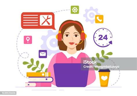 기술 지원 시스템 벡터 일러스트레이션 소프트웨어 개발 고객 서비스 및 플랫 만화 손으로 그린 템플릿의 기술 도움말 개발에 대한