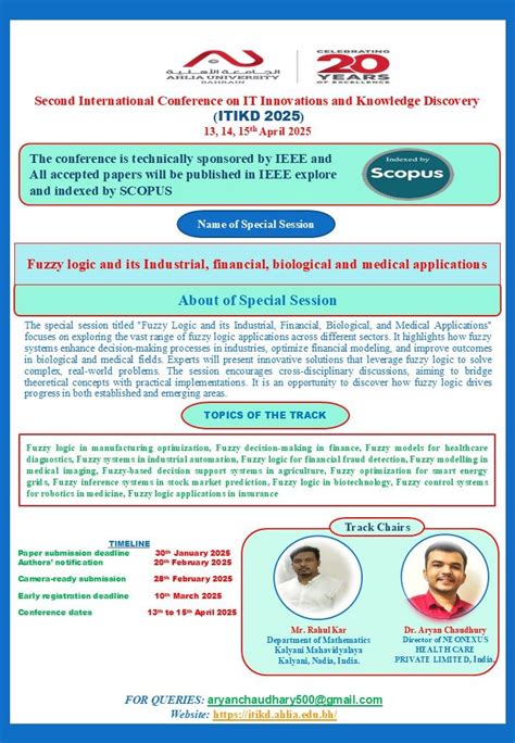 Call For Paper Special Session 3 Fuzzy Logic And Its Industrial