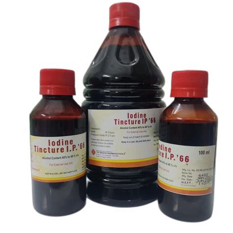Iodine Tincture Ip Packaging Size 100 Ml Grade Standard Chemical