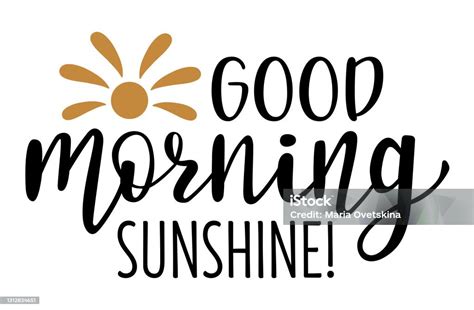 좋은 아침 햇살 손 은 트렌디 한 황금 검은 색에 레터링 로고 아이콘을 그린 부엌 엽서 배너 포스터 머그잔 스크랩북 베개 케이스