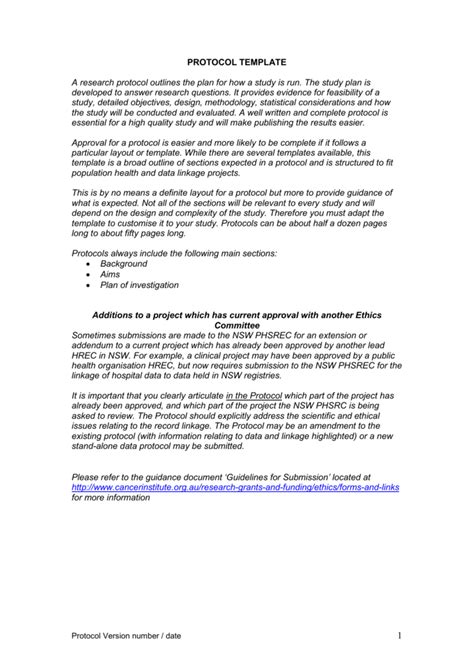 Study Protocol Template