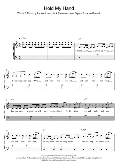 Download Jess Glynne Hold My Hand Sheet Music For Really Easy Piano