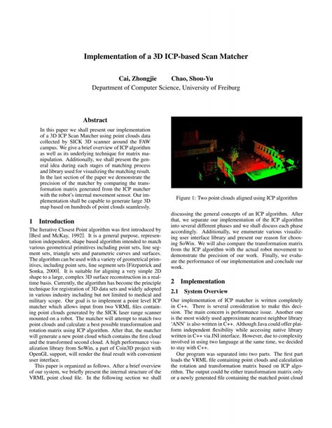 Implementation Of A 3d Icp Based Scan Matcher