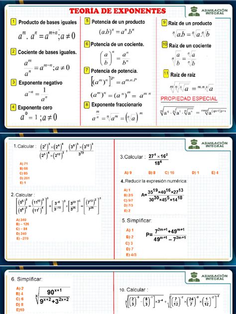 Teorìa De Exponente Pdf