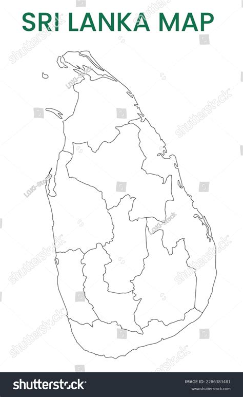 High Detailed Map Sri Lanka Outline Stock Vector Royalty Free 2286383481 Shutterstock