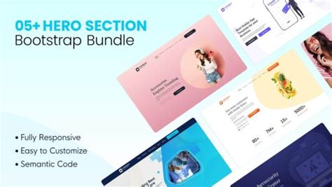 Best 5 Free Bootstrap Hero Template Website Hero Section