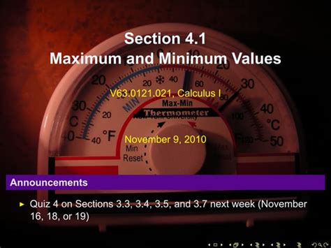 Lesson 18 Maximum And Minimum Values Section 021 Slides Pdf