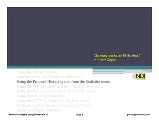 Network Analysis Using Wireshark Chapter Basic Statistics Tools PDF