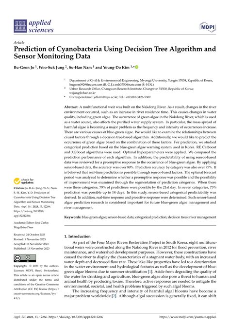 pdf prediction of cyanobacteria using decision tree algorithm and