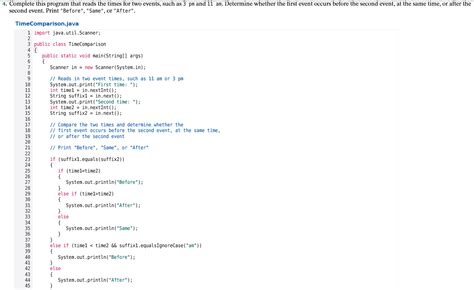Solved Complete This Program That Reads The Times For Two