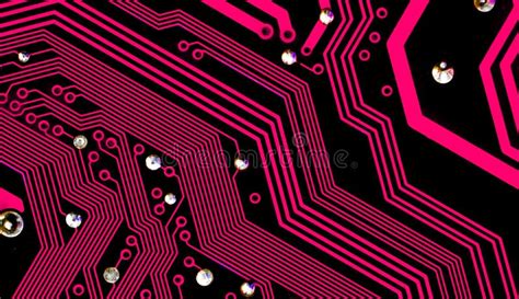 Macro Close Up Of Printed Wiring On Pc Circuit Board Stock Illustration Illustration Of System