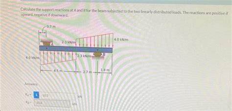 Solved Calculate The Support Reactions At A And B For The