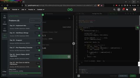 🚀 Solved The Min Chars To Add For Palindrome Problem On Geeksforgeeks Which Tested My Skills